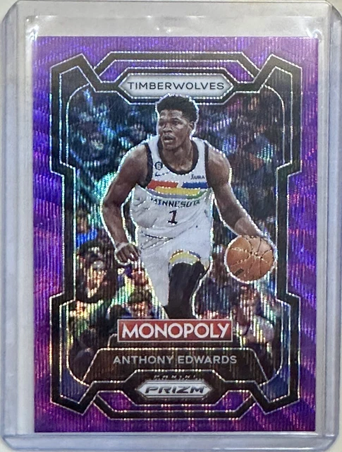 ANTHONY EDWARDS 2023-24 Panini Prizm Monopoly VIOLET WAVE PRIZM #52 ...