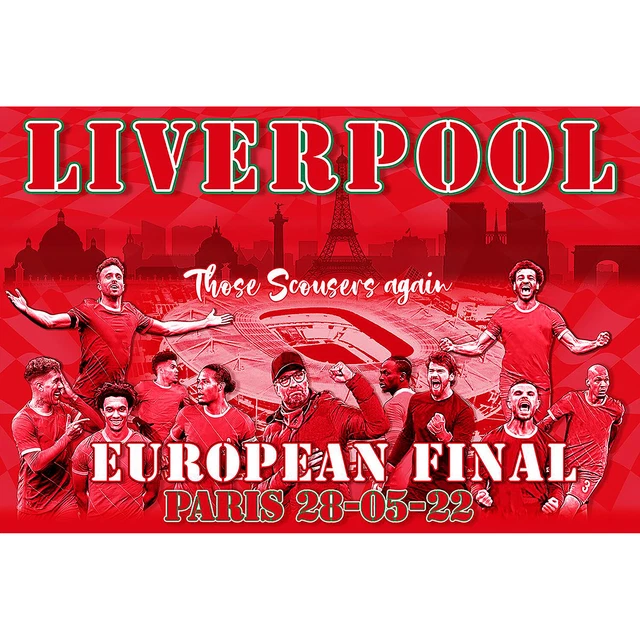 LIVERPOOL EUROPEAN FINAL Cup ROAD TO CHAMPIONS 2022 Fanmade FLAG Paris ...