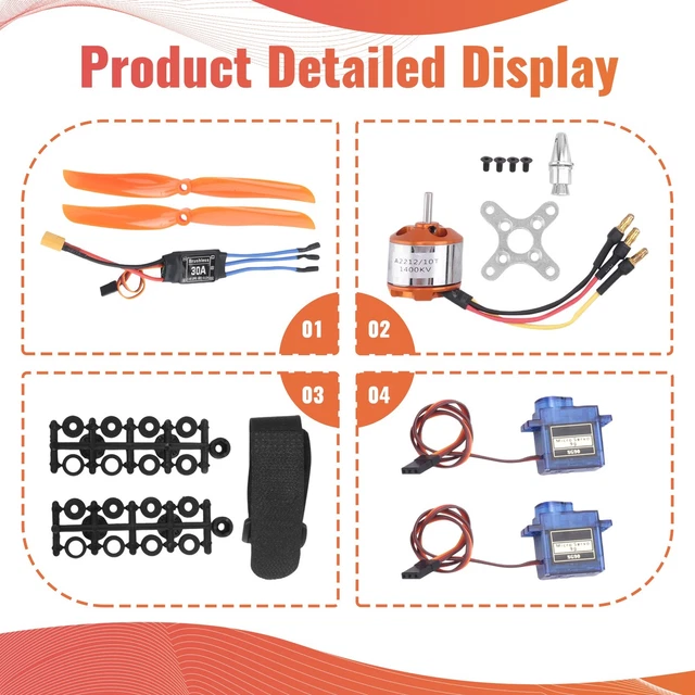 1400KV BRUSHLESS MOTOR 30A ESC Plug SG90 9G 8060 Propeller for RC9866 £ ...