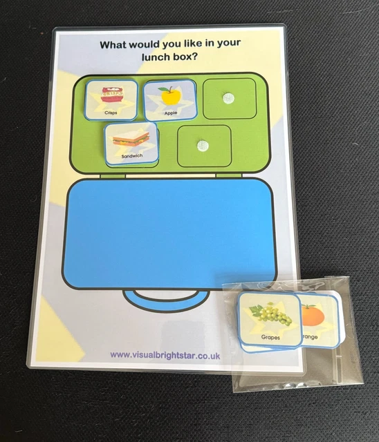 WHAT'S IN MY LUNCH BOX Autism PECS SEN ADHD Visual Aid £5.50 - PicClick UK