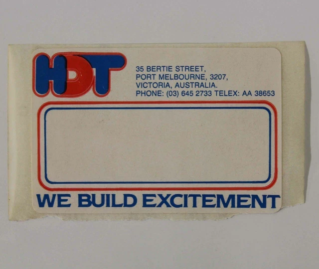 PETER BROCK HDT Small Label Sticker Decal Holden Dealer Team Genuine ...