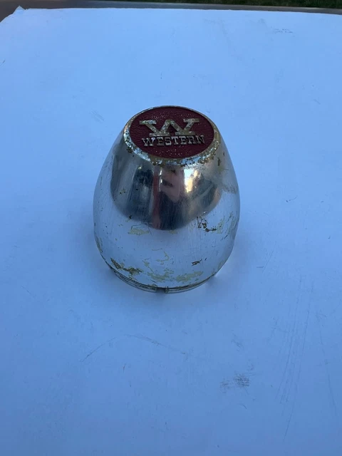 ORIGINAL WESTERN WHEEL Center Caps Hot Rod Rat 992216 Chrome/ Red Rare ...