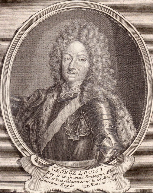 PORTRAIT XVIIIE GEORGE Ier Roi Grande Bretagne Duc de Brunswick Georg ...