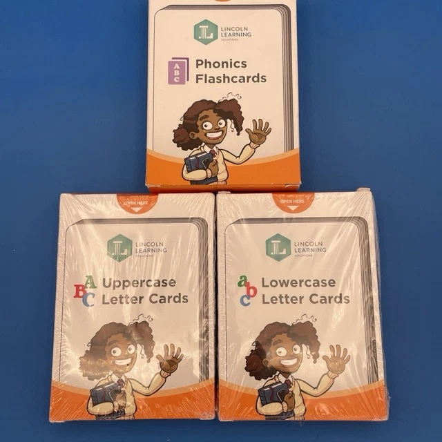 LINCOLN LEARNING FLASHCARDS Upper and Lower Case Letters Cards and ABC ...