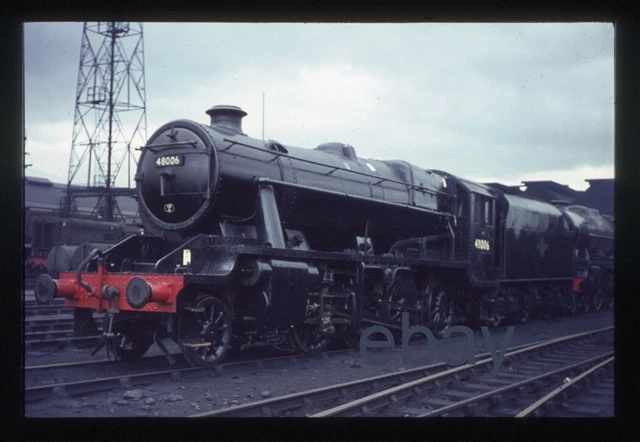 ORIGINAL 35MM slide - ex LMS 8F 48006 ex works on shed at Crewe South ...