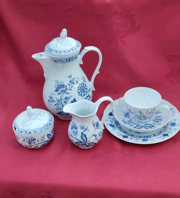 21 TEILIGES KAFFEESERVICE Ingres Weiss, Form Marienbad Porzellan ...