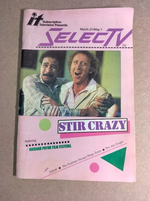 MAR 1982 SELECTV Guide *Richard Pryor *Gene Wilder *Low Grade Complete ...