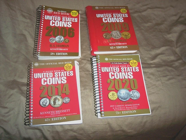 4 WHITMANS OFFICIAL Red Book US Coins Guide Book 2006 2009 2014 2020 ...