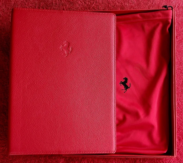 FERRARI &WELCOME TO Ferrari" A4 Red Leather Folder 80 pages book bag ...