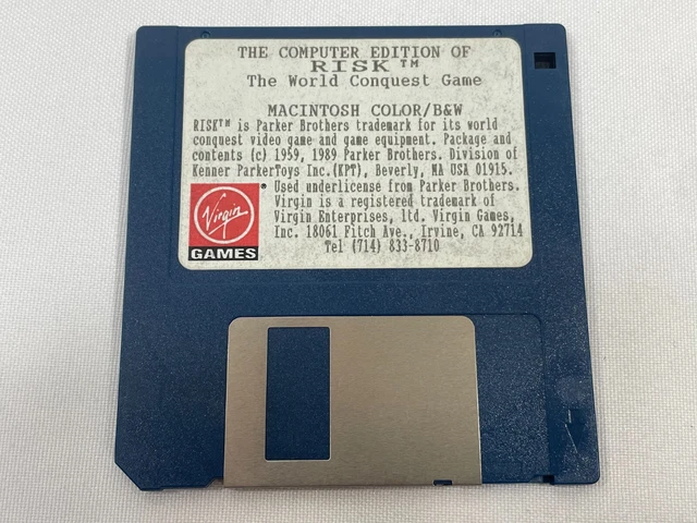 VINTAGE 1989 RISK for Apple Macintosh 3.5" Floppy Disk Software Game ...