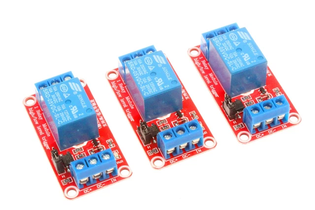 1 CHANNEL RELAY Module with Isolated Optocoupler 5V 12V 24V High Low ...
