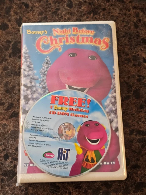 BRAND NEW BARNEY'S Night Before Christmas w/ CD-ROM (VHS; 1999) RARE ...