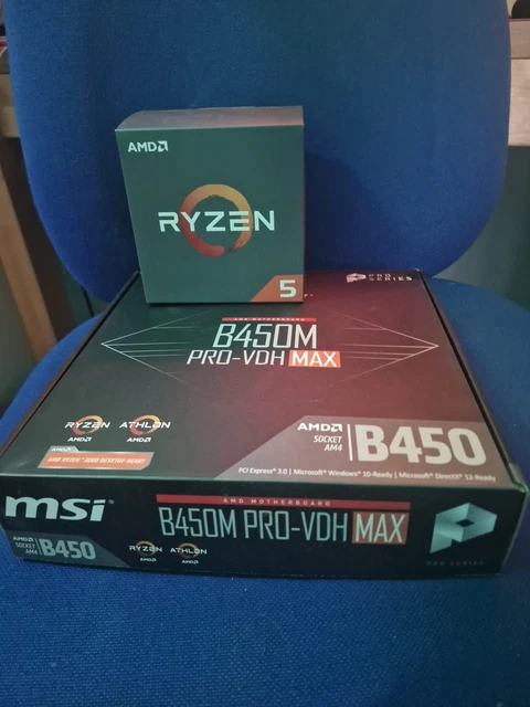 MSI B450M PRO-VDH Max, AMD Ryzen 5 2600+heatsink Preinstalled £94.31 - PicClick UK