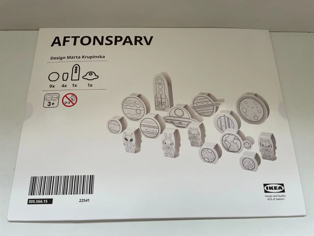 NEW IKEA Aftonsparv 15-pc Cardboard Space Template Set + 24 Colouring ...