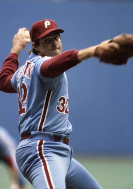 PITCHER STEVE CARLTON Of The Philadelphia Phillies 1980s Old Baseball ...