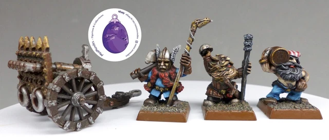 WARHAMMER AOS, DWARF Nain, Oop Classic, Canon, Cannon, Crew, servant ...