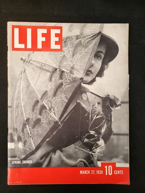 MARCH 27 1939 LIFE MAGAZINE Spring Shower, Hitler, International ...