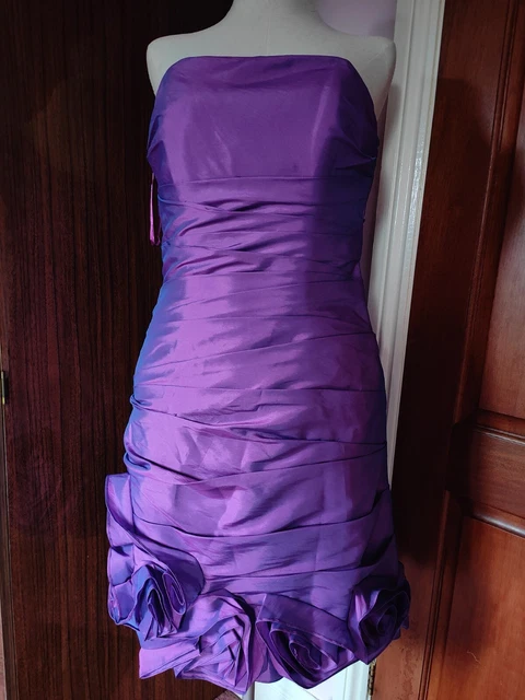 Ebony Rose Size 6 8 Purple Prom Party Bridesmaid Ruched Dress With
