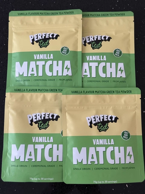 PERFECT TED CEREMONIAL Grade Japanese Vanilla Matcha Green Tea - 4 x ...