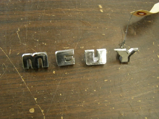 NOS OEM FORD 1949 Mercury Hood Letters (-CR) Emblems Ornaments Trim ...