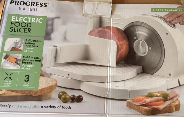 PROGRESS ELECTRIC FOOD Slicer | Meat Cheese Bread Cutting Board Slicing ...