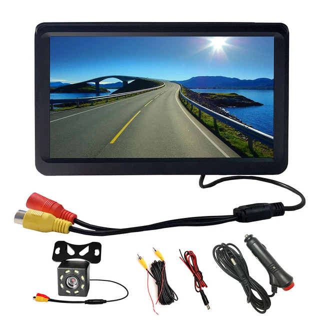 7 INCH LCD Color TFT Car Rear View Monitor 8 LED Reverse Camera Night ...