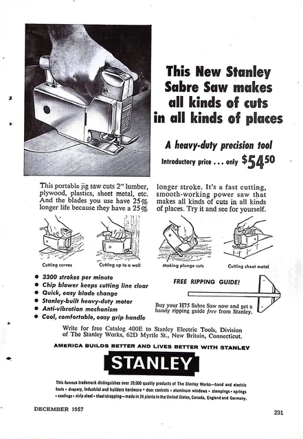 STANLEY TOOLS ADVERTISEMENT Print Ad Popular Mechanics Magazine ...