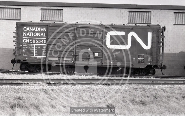 ORIGINAL 35 MM NEGATIVE CANADIAN NATIONAL RWYS BOX CAR # 595545 ...