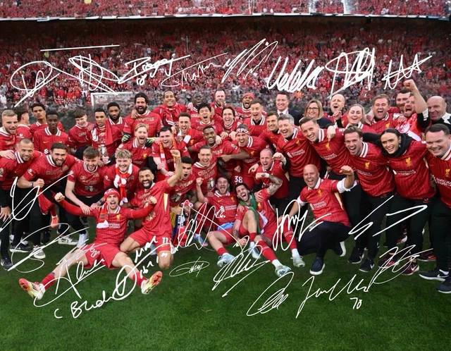 LIVERPOOL FC SIGNED Autograph A4 12x8 PHOTO Pre Print Premiere League ...