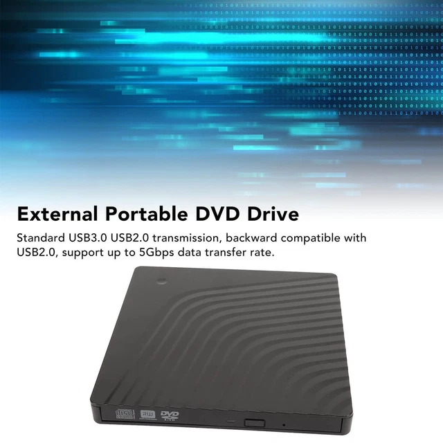 EXTERNAL DVD DRIVE Case USB3.0 USB 2.0 High Speed 5Gbps Portable DVD ...