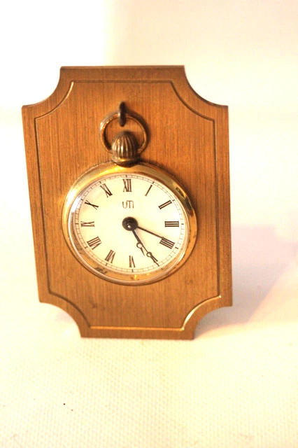 ANCIEN RÉVEIL UTI Pendulette Bronze Montre Gousset Pendule Horloge ...