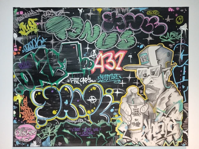 TABLEAU , STREET art, graffiti ,oeuvre unique signée YanLe EUR 78,00 ...