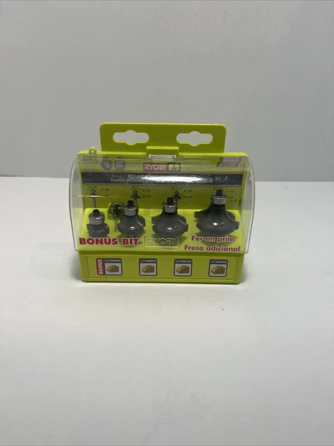 RYOBI 4 PIECE Roundover Router Bit Set Wood 1/4" Shank A25RS41 $12.99 ...