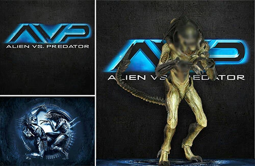 IKEA DETOLF DIORAMA Backdrop~Avp~Alien Vs Predator Logo For Hot Toys 1/ ...