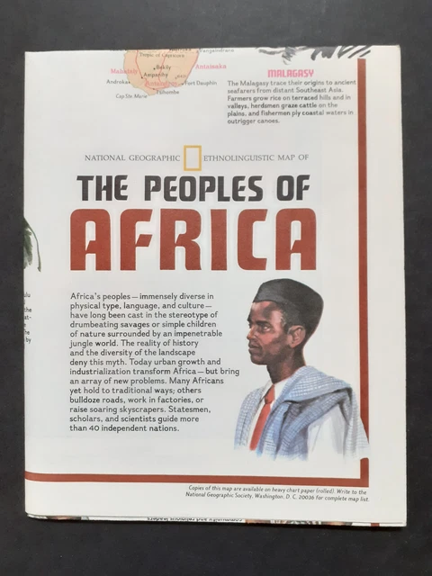 NATIONAL GEOGRAPHIC SOCIETY Map; The Peoples of Africa; Dec 1971; One ...