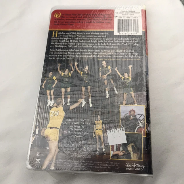 THE ABSENT-MINDED PROFESSOR VHS Clam Shell Colorized Comedy Walt Disney ...