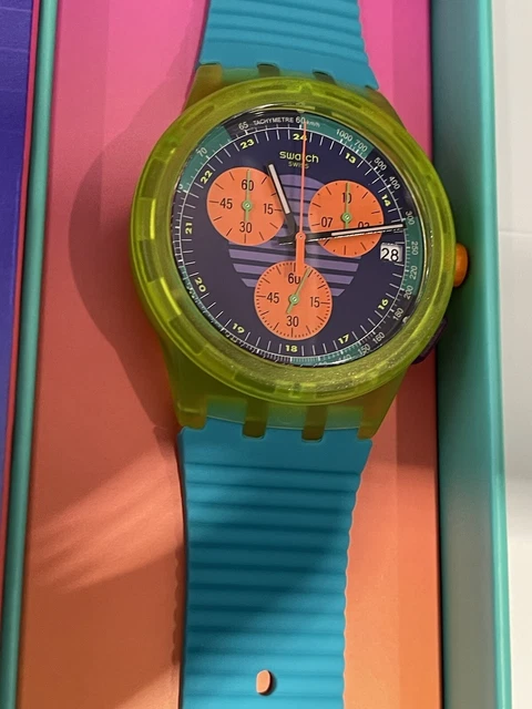 SWATCH NEON WAVE SUSJ404 orologio cronografo nuovo EUR 199,00 - PicClick IT