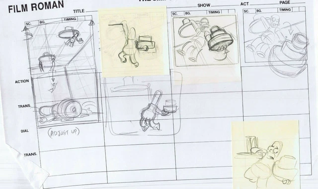 SIMPSONS HOMER ORIGINAL Art w/COA Production Pencil Storyboards Film ...