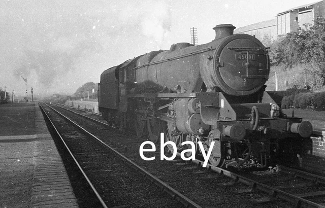 ORIGINAL 35MM NEGATIVE OF LMS STEAM LOCO 45001 LEICESTER CENTRAL 5/3/65 ...