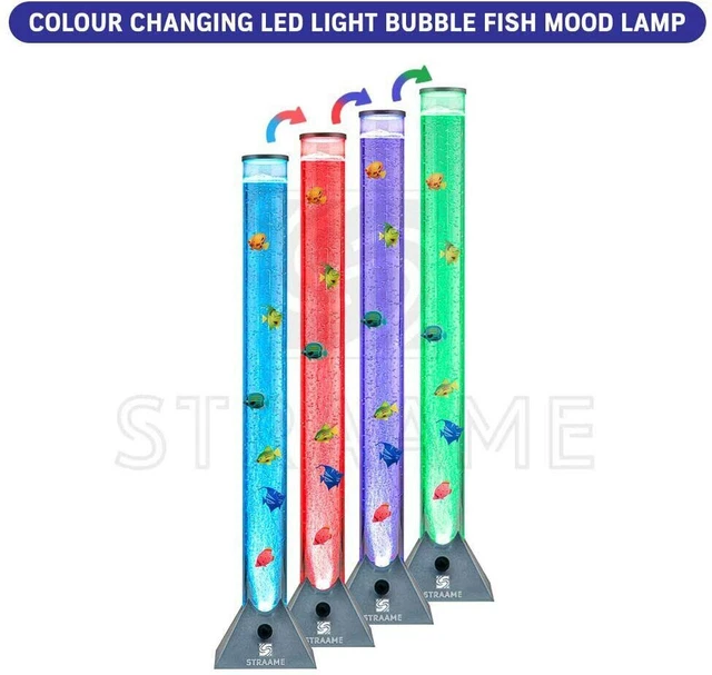 90 CM LED Bubble Fish Lamp Tube Light RGB Colour Changing Mood Fish ...
