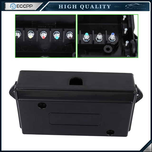 7 WAY TRAILER Wire Cord Junction Box, Color Coded Truck Weatherproof ...