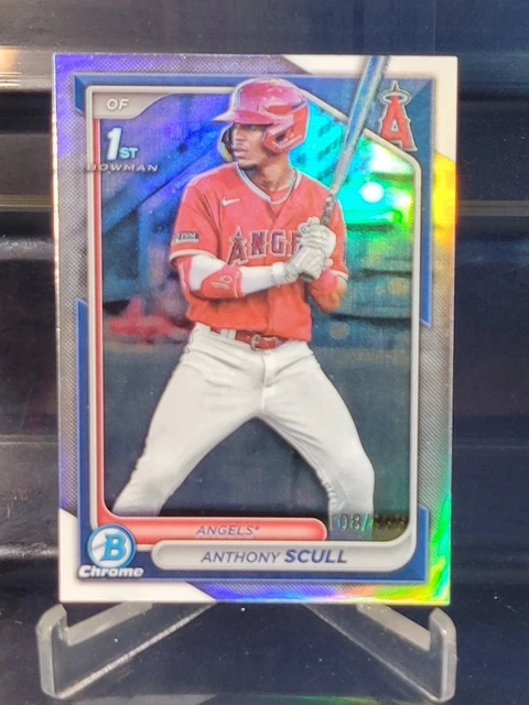 2024 BOWMAN CHROME #BCP-107 Anthony Scull 1° PROSPECT REFRACTOR #108/ ...