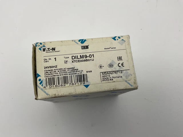 EATON MOELLER DILM9-01 power contactor 4KW 3ph 24V 50Hz XTCE009B01U £38 ...