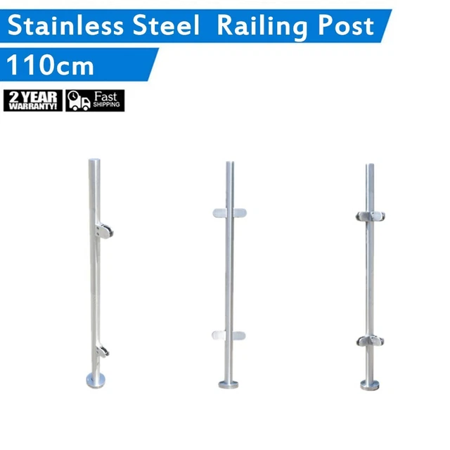 316 STAINLESS STEEL 110cm Glass Balustrade Railing Posts Grade Pole ...