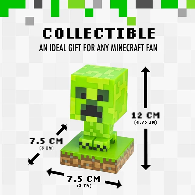 MINECRAFT CREEPER ICON Light Kids Green Pixel Lamp Bedroom Night Light ...