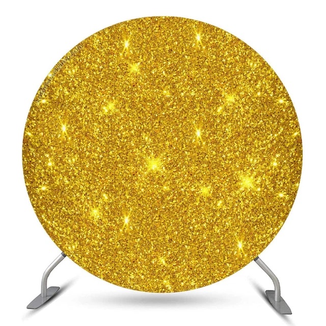 GLOWING GOLD SPARK Simple Round Birthday Backdrop $37.90 - PicClick AU