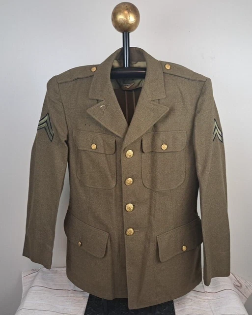 WW2 ERA 1942 US Army Service Dress OD Green Jacket Tunic Sz 38s ...