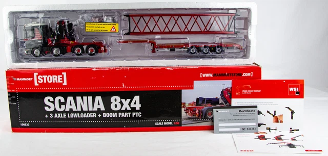 WSI MAMMOET SCANIA Highline 8x4 Low Loader Boom Part PTC 1:50 Scale ...