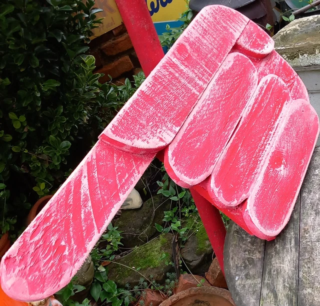 AMUSEMENTS FUNFAIR FAIRGROUND Circus Wooden Pointing Finger Way In Out ...