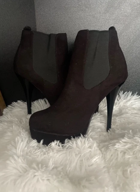 NEW LOOK COMFORT Heels Black Faux Suede, Pointed Toe, Size 3 £3.32 ...